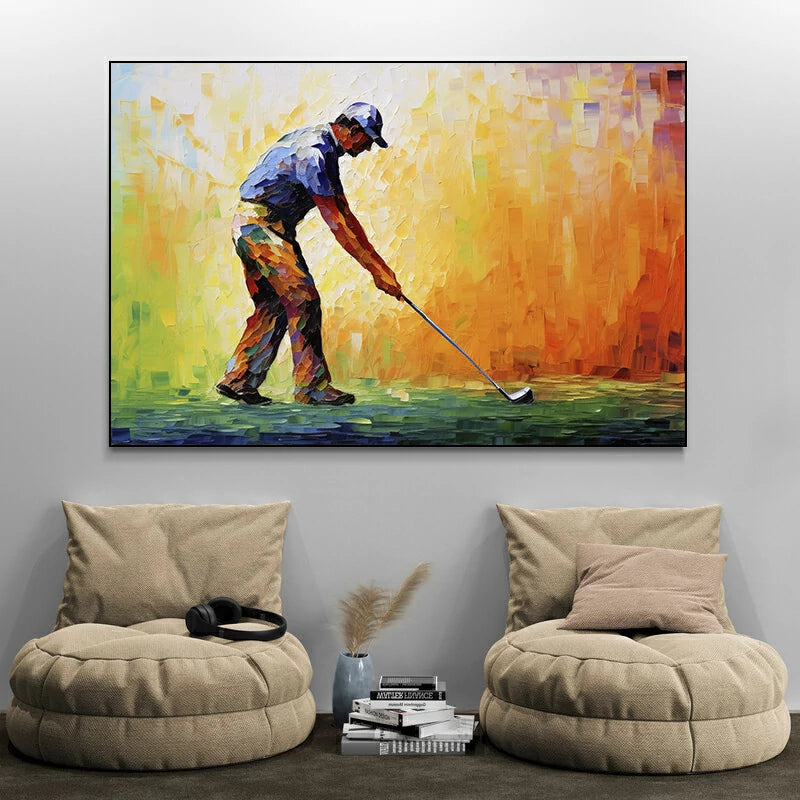 Tableau Contemporain Golfeur | Le Monde Des Tableaux