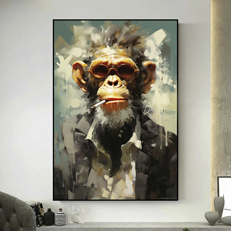 Tableau Singe Qui Fume | Le Monde Des Tableaux